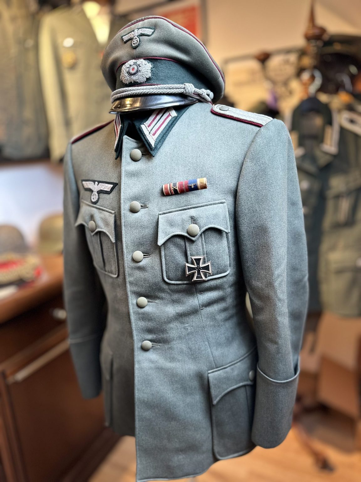 Rare German Army Nebelwerfer Lieutenant’s Tunic and Visor – Fog ...