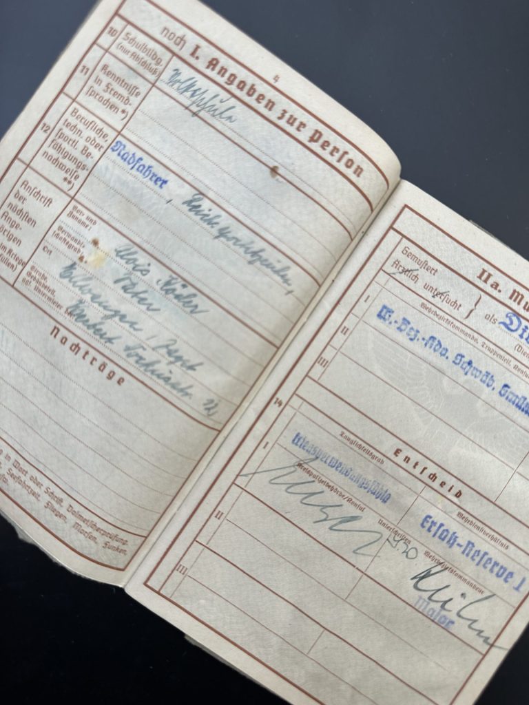 German WWII Wehrpass – Named to Robert Binder (Killed in Action ...